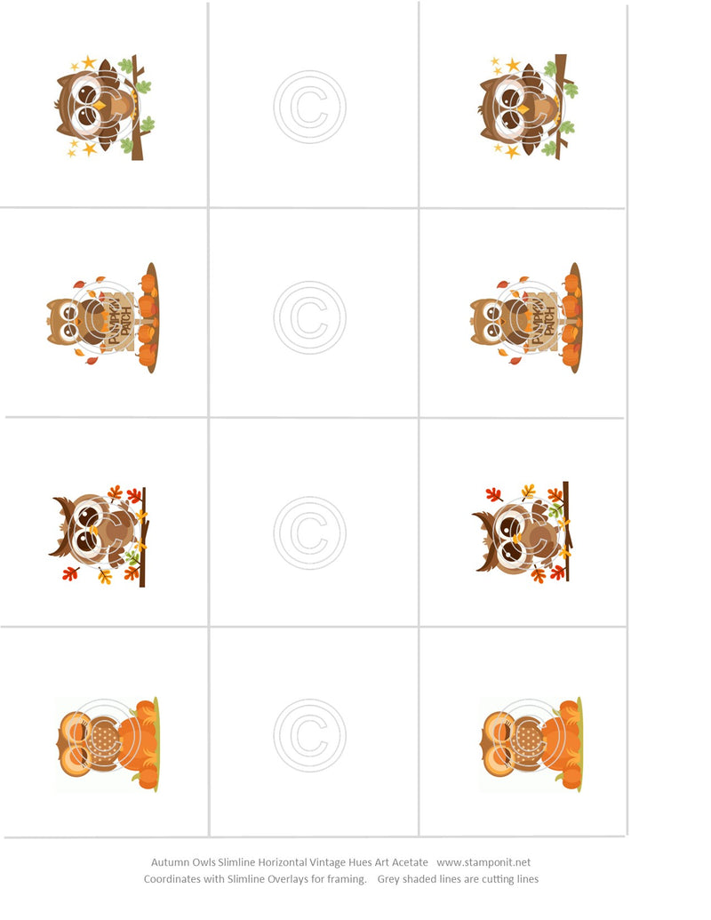 Autumn Owls, Slimline Vintage Hue Acetate – Paper Crafting with STAMP ON IT