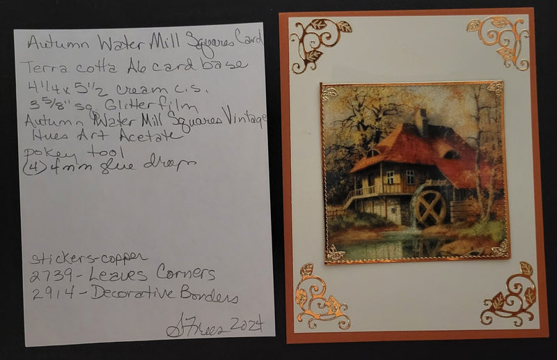 Autumn Water Mill Squares Vintage Hue Acetate – Paper Crafting with ...