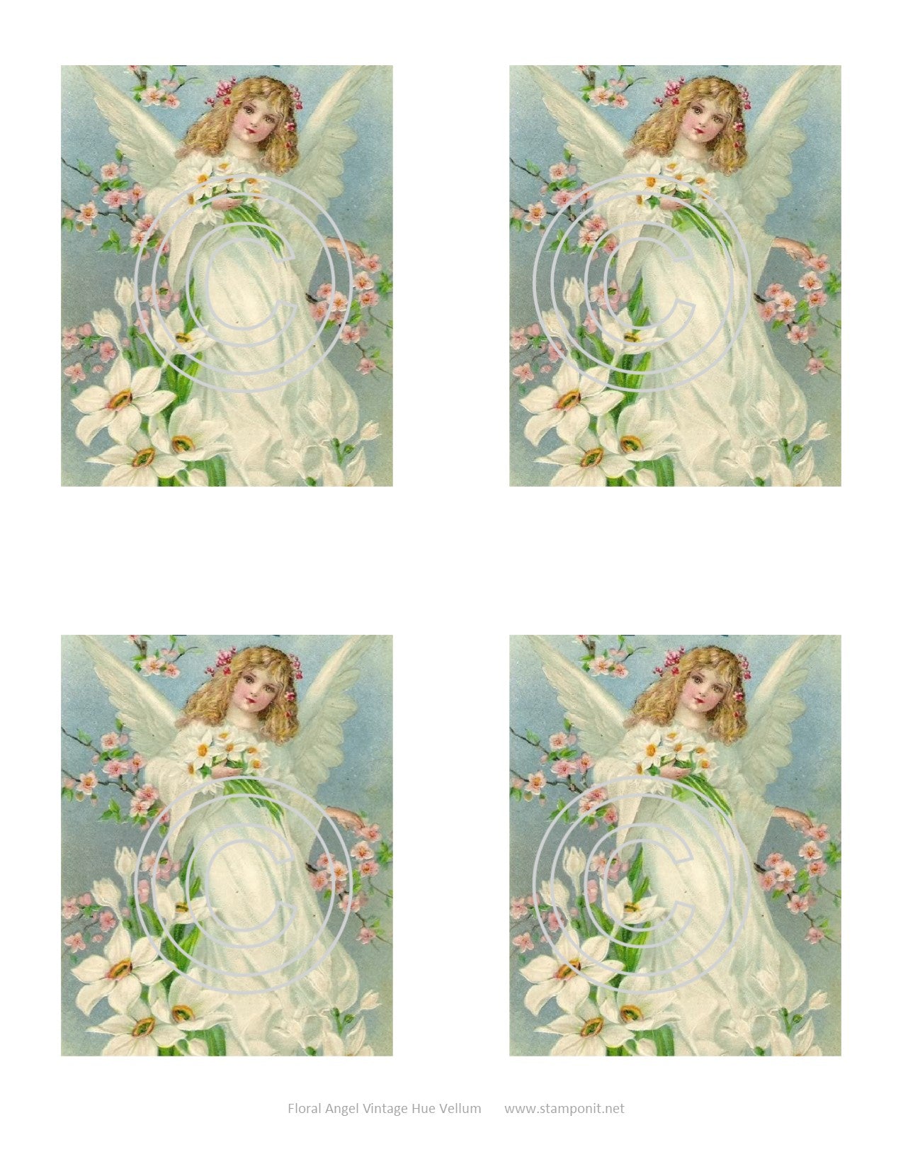 Vintage Hues Vellum, Floral Angel – Paper Crafting with STAMP ON IT